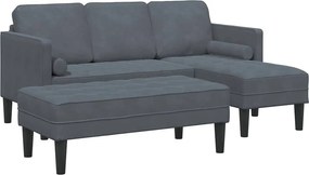 Set pohovek 2 ks Tmavě šedá Polyester 3329265