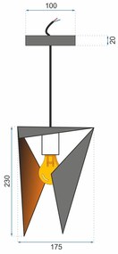 Toolight Trojúhelníková geometrická stropní lampa černá APP253-1CP