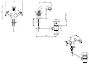 F-Design Lacrima, bidetová baterie, chrom lesklý, FD1-LRA-6-11
