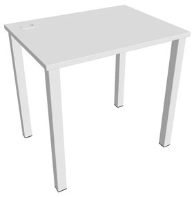 Stůl pracovní rovný 80 cm hl. 60 cm - Hobis Uni UE 800 Dekor stolové desky: bílá, Barva nohou: bílá