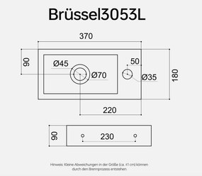 keramické umyvadlo BRUSSEL DU3053 - 37cm L nebo P