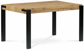 Jídelní stůl pro 4 - 6 osob divoký dub, kov černý mat, HT-725 OAK