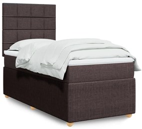 Box spring postel s matrací tmavě hnědá 90x190 cm textil