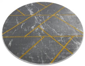 Dywany Luszczow Kusový koberec kulatý EMERALD EXCLUSIVE 1012 mramor, geometrický šedá / zlato Rozměr koberce: 160 cm KRUH