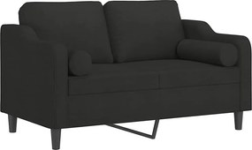 2místná pohovka s polštáři černá 120 cm textil 3200841