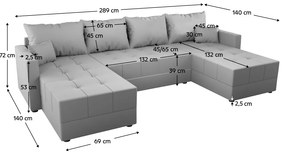 Kondela Univerzální sedací souprava, šedá, DUAN U UNI