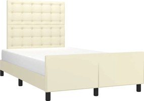Rám postele s čelem krémový 120x200 cm umělá kůže 3125563