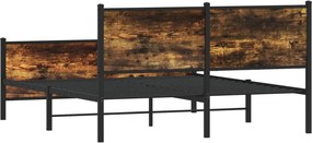 Kovový rám postele bez matrace kouřový dub 140 x 190 cm 3301351