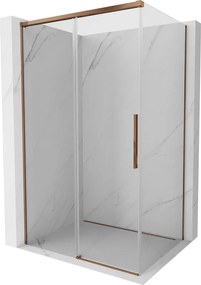 Mexen Rox, posuvný sprchový kout 130 x 95 cm, 8mm čiré sklo, růžové zlato profil, 8C2-130-095-60-00