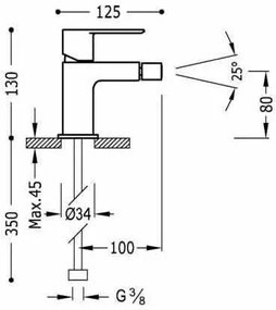 Bidetová baterie LOFT-TRES 20012001