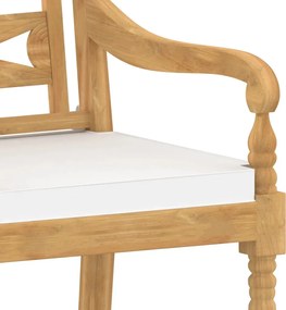 vidaXL Židle Batavia 4 ks bělené masivní teakové dřevo [3087054] Barva: Bílá