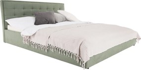 Tempo Kondela Čalouněná postel ELSIE 180x200, s úložným prostorem, mentolová
