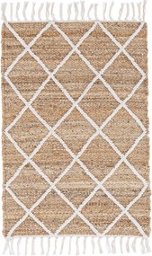 Bílý/v přírodní barvě ručně tkaný jutový koberec 60x90 cm Shaila – Bizzotto
