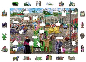 Puzzle woden city dřevěné puzzle pařížské náměstí v berlíně 2v1, 505 dílků eko