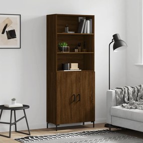 Skříň highboard hnědý dub 69,5 x 34 x 180 cm kompozitní dřevo