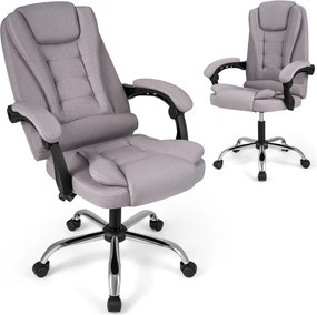 Costway Ergonomická manažerská židle s kolečky, nastavitelnou výškou – šedá