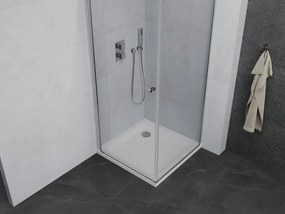 Mexen Pretoria sprchový kout s výklopnými dveřmi 70 x 70 cm, transparentní, chrom + vanička Flat - 852-070-070-01-00-4010