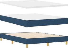 Postel s boxspringem s čelo Modrá 140 x 190 cm textil 3340275
