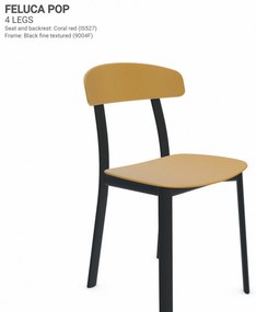 Židle Feluca Pop Barva kovové konstrukce: Black ﬁne textured 9004F, Barva sedáku a opěradla z recyklovaného plastu: Ochre yellow IS529