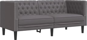 2dílná sedací souprava Chesterfield šedá umělá kůže 3209277