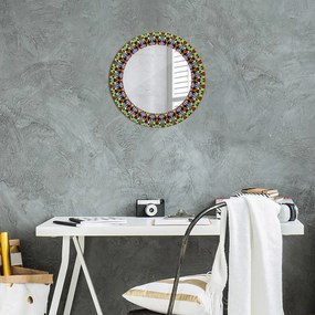 Kulaté dekorativní zrcadlo Psychedelický vzorec mandaly fi 50 cm