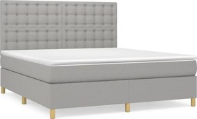 Box spring postel s matrací světle šedá 160 x 200 cm textil 3142665