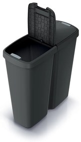 Odpadkový koš DUO černý, 50 l, černá