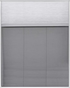 Plisovaná okenní síť proti hmyzu se zástěnou, hliník, 80x100 cm 142616