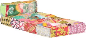 Modulární pouf patchwork textil 287702