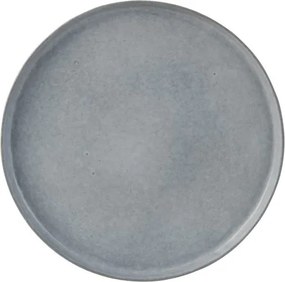 Světle šedý keramický jídelní talíř Shiny blue XL - Ø 32cm