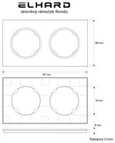 Elhard Skleněný dvojrámeček Rondo Glass, bílý RG3102W