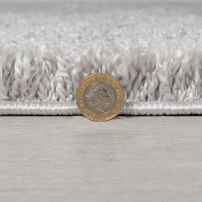 Flair Rugs, Kusový koberec Shaggy Teddy Grey kruh, 133x133 (průměr) kruh, šedá, ložnice