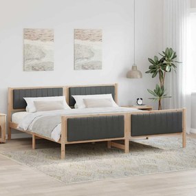 Rám postele s čelo hnědá a tmavě šedá 200 x 200 cm 3394299
