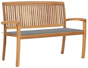 Stohovatelná zahradní lavice s poduškou 128,5 cm masivní teak 3063280