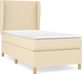 Box spring postel s matrací krémová 100 x 200 cm textil 3128346