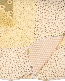 Hnědožlutý přehoz na postel a 2x povlak na polštář Patchwork - 230*250 cm / 50*70 cm