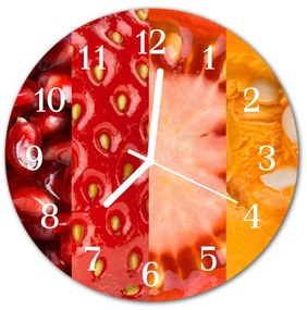 Nástenné skleněné hodiny ovocný