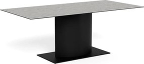 Jídelní stůl Marbella 200 cm šedý mramor/černý