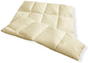 Lina Péřová přikrývka 90x130 cm smetanová Obsah prachového peří: 10% prachového peří, zbytek obsahuje kvalitní husí drané peří