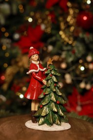 Klasik holčička při vánočním stromku LED 20cm