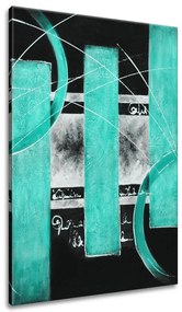 Gario Ručně malovaný obraz Tyrkysové linie Rozměry: 70 x 100 cm