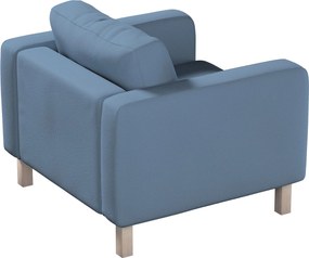 Potah na křeslo IKEA Karlstad, krátký barva modrá látka pletený vzor