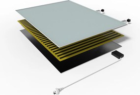 Zrcadlový infrapanel MIRROR 320W | Výhřevnost 6 m2 | 60x60 cm | WiFi termostat | Dálkový ovladač | Zrcadlo na šířku
