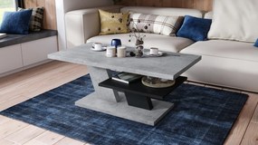 CLIFF MAT  beton / černá, konferenční stolek