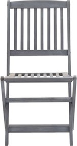 vidaXL Skládací zahradní židle s poduškami 4 ks masivní akáciové dřevo [3064579] Barva: Šedá