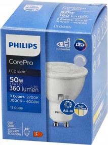 LED žárovka GU10 4,8W 360lm CorePro CCT