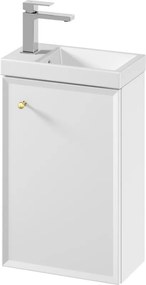 Cersanit Mille, závěsná WC skříňka 392x214x590 mm + keramické umyvadlo Como, bílá matná, S801-568