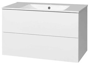 Mereo, Aira, koupelnová skříňka s keramickym umyvadlem 101 cm, bílá CN712