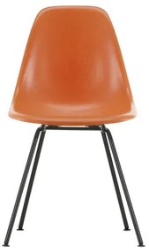 Eames Fiberglass Chair DSX černě lakovaná oranžová Vitra