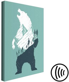 Obraz Medvěd - ilustrace kombinující obrázek zvířete a lesa